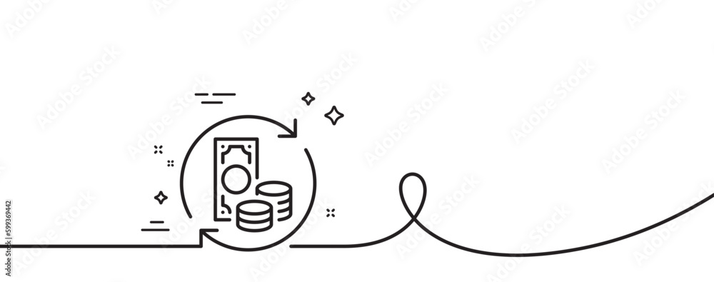 Vektorová grafika „Change money line icon. Continuous one line with ...