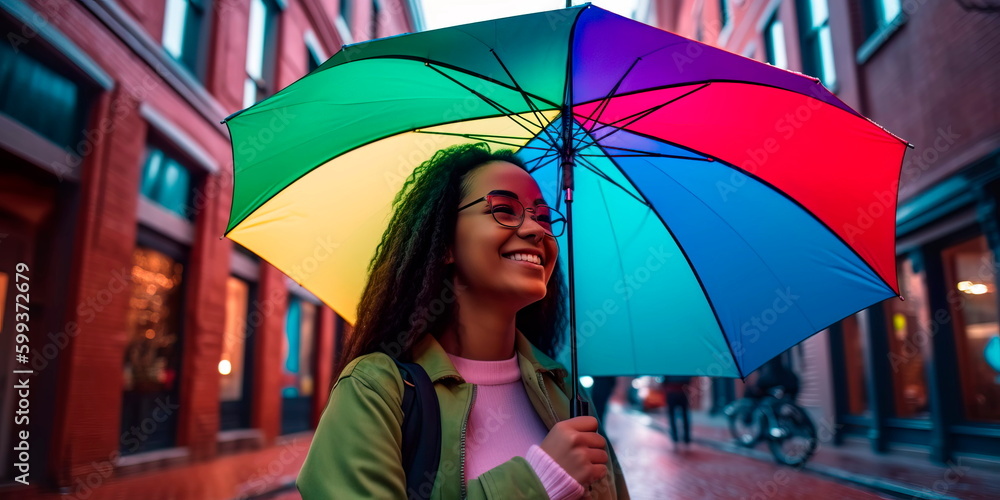Man with an umbrella as a sign of Solidarity with Pride Lgbtq ...