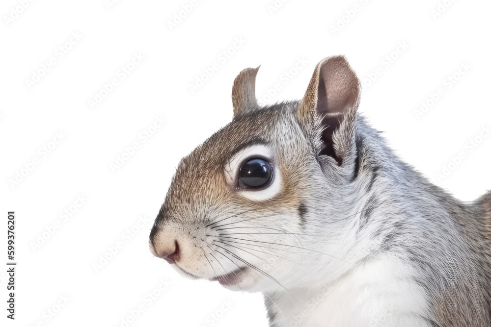 an isolated Grey Squirrel portrait, preservation, backyard wildlife ...