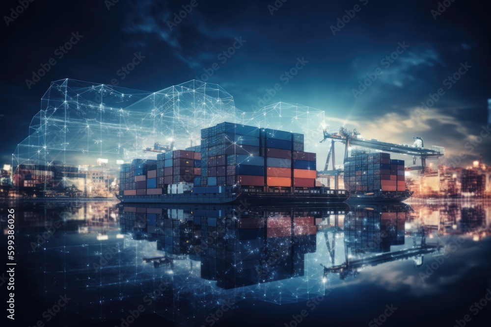 Smart technology concept with global logistics partnership Industrial ...