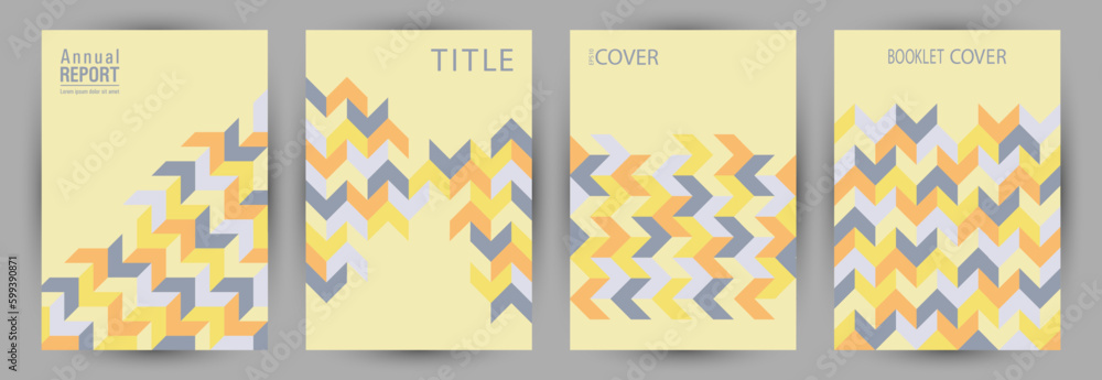 Office brand book cover page mokup set vector design. Suprematism style ...