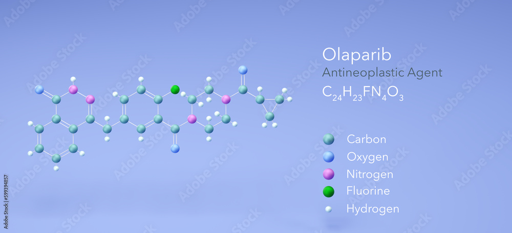 olaparib molecule, molecular structures, lynparza, 3d model, Structural ...