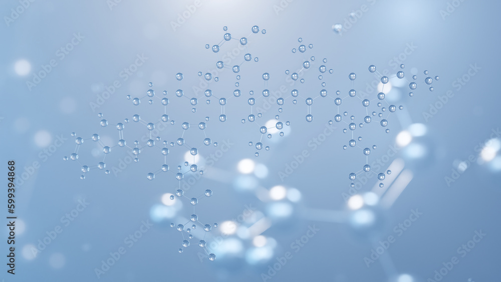 leuprorelin molecular structure 3d, flat model, leuprolide, structural ...