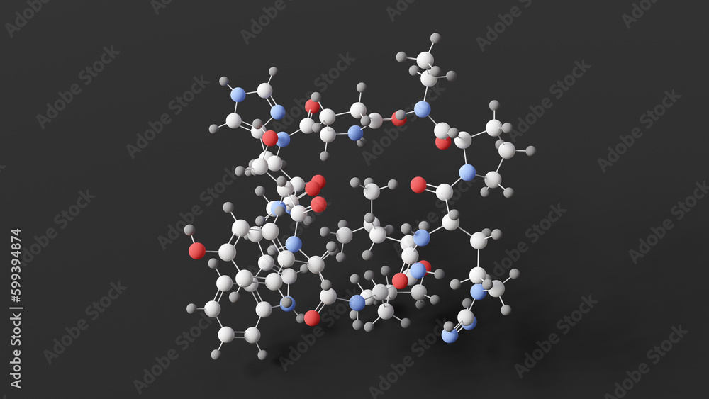 leuprorelin molecule, molecular structure, leuprolide, ball and stick ...