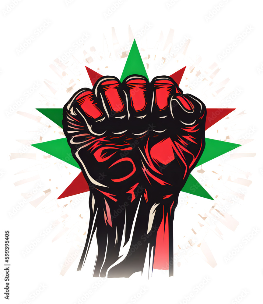 Raised fist symbolizes the fight for liberation and equality Stock ...