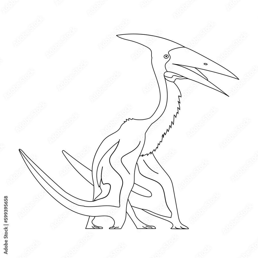 Ancient flying big pangolin pterosaur. Predatory dinosaur of the ...