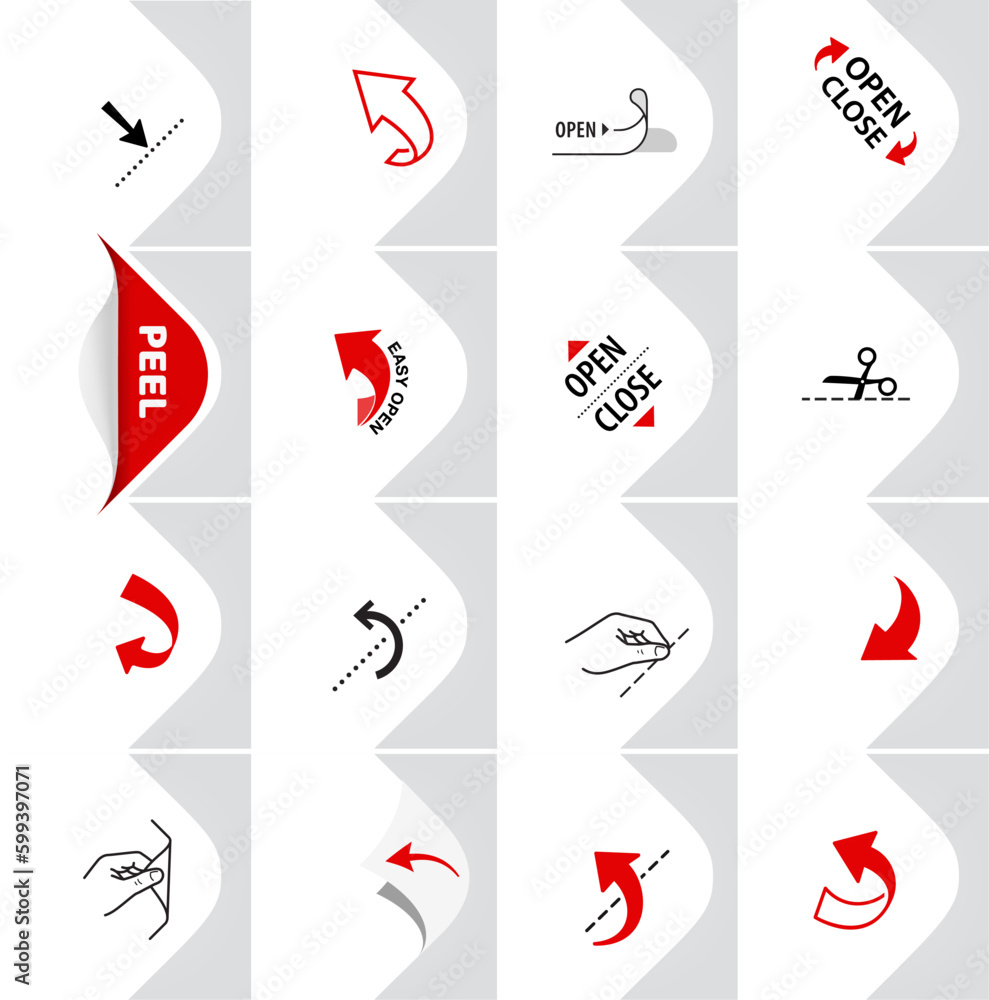 Package arrows icons set. Vector illustration isolated. Set for package ...