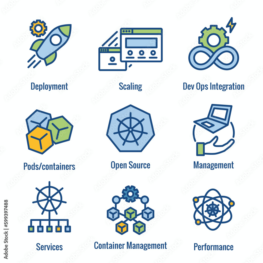 Kubernetes Development Environment Infographic Icon Set Stock Vector ...