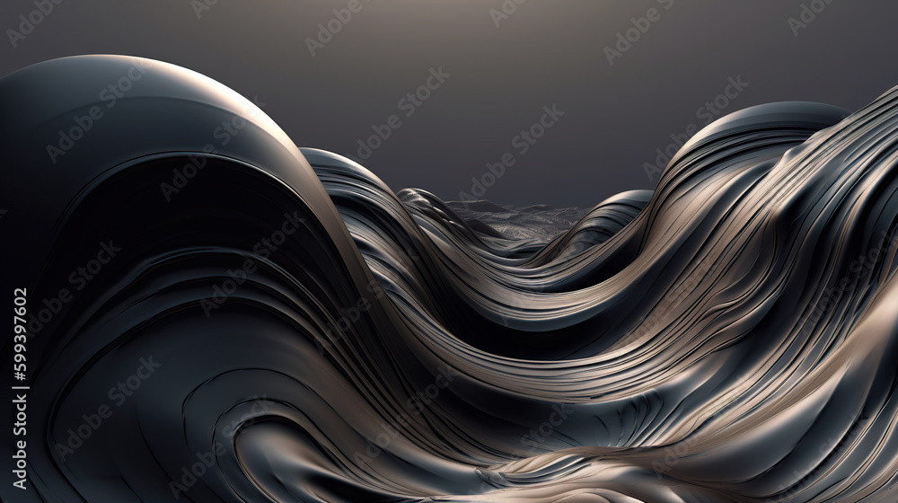 Abstract dark gray alien surface ground waves graphic wallpaper. Dark ...