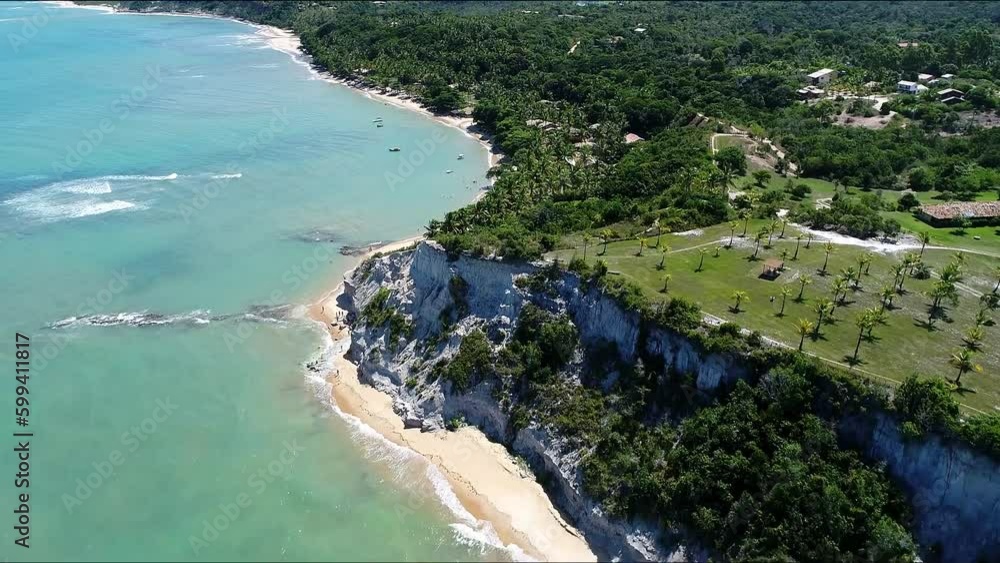 Trancoso Beach At Trancoso Bahia Brazil. Seascape Beauty In Nature ...