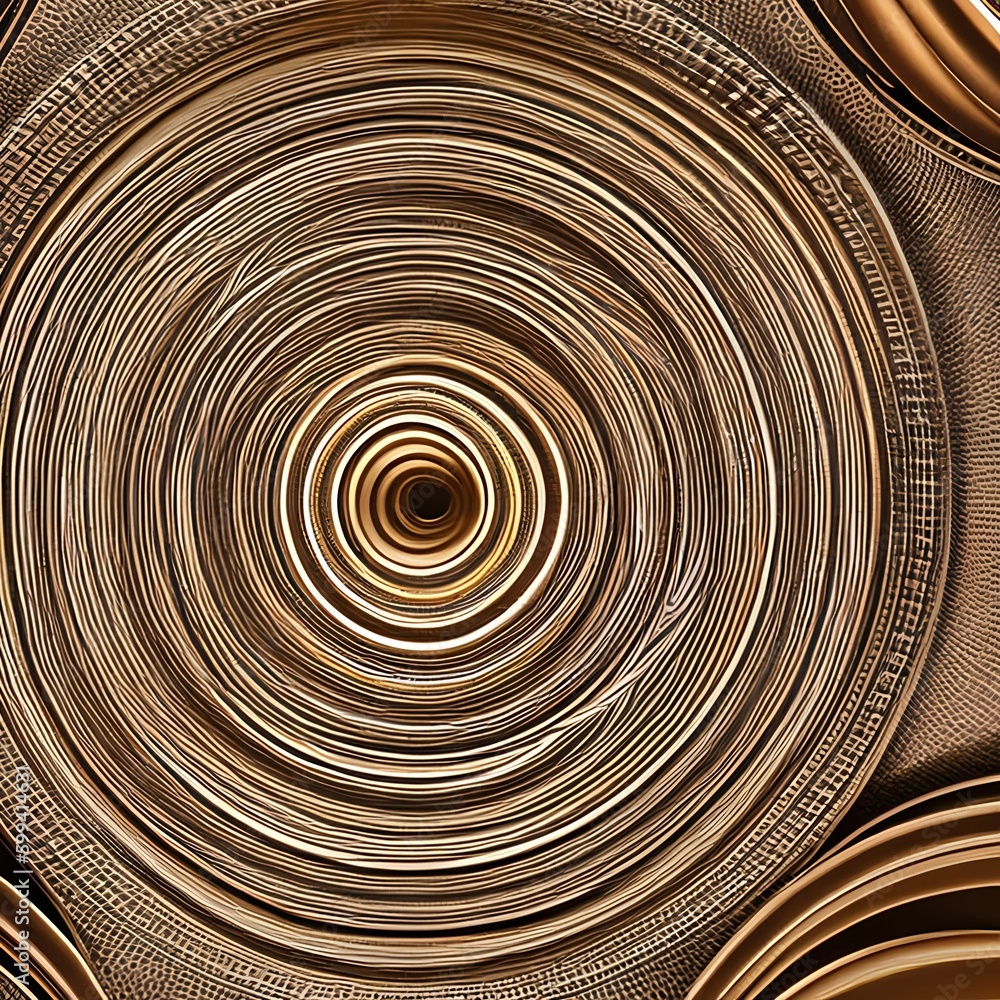 An intricate design of interlocking circles in shades of brown and ...