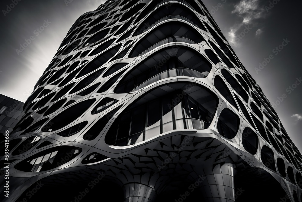 Standing tall and sleek, this ultramodern building exemplifies the ...