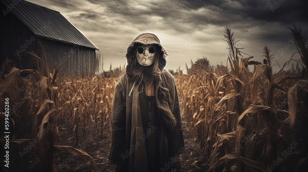 Photo & Art Print A Terrifying Scarecrow from a Horror Movie ...
