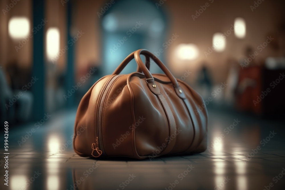 Duffel Bag. Luggage Handbag, travel concept. AI generated, human ...