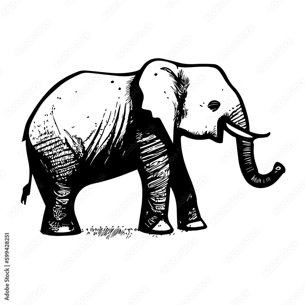 drawing of an elephant bringing good luck for illustration Stock Vector ...