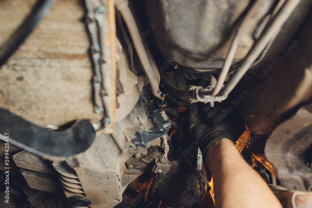 The iron gearbox of a car s transmission disassembly of the ...
