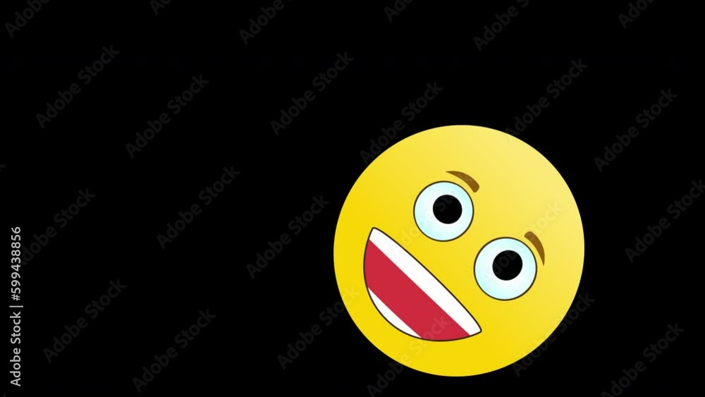Face with smiley emoji happy emotion icon loop motion graphics video ...