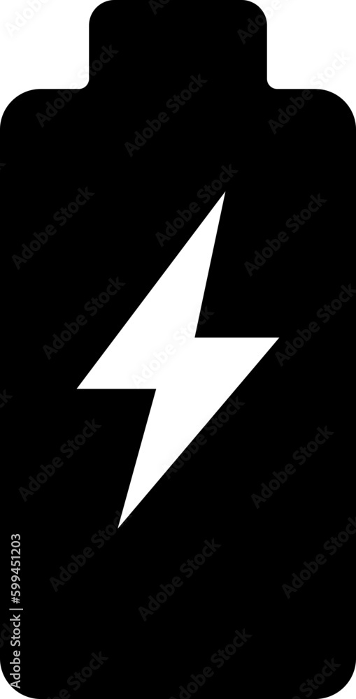 Vector icon of a battery charge symbol that represents an indicator or ...