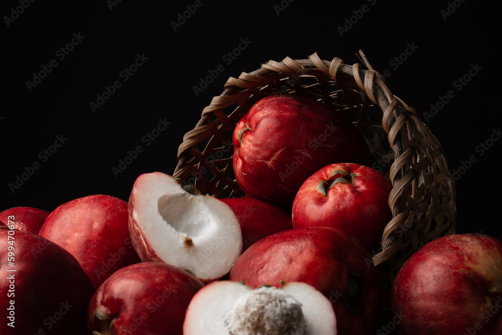 the Amazonian fruit Poma rosa is very common in the Peruvian jungle and ...