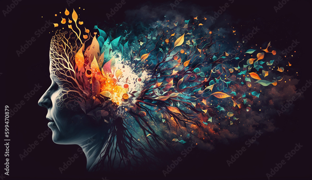 Generative AI illustration of annual collective mind concept art ...