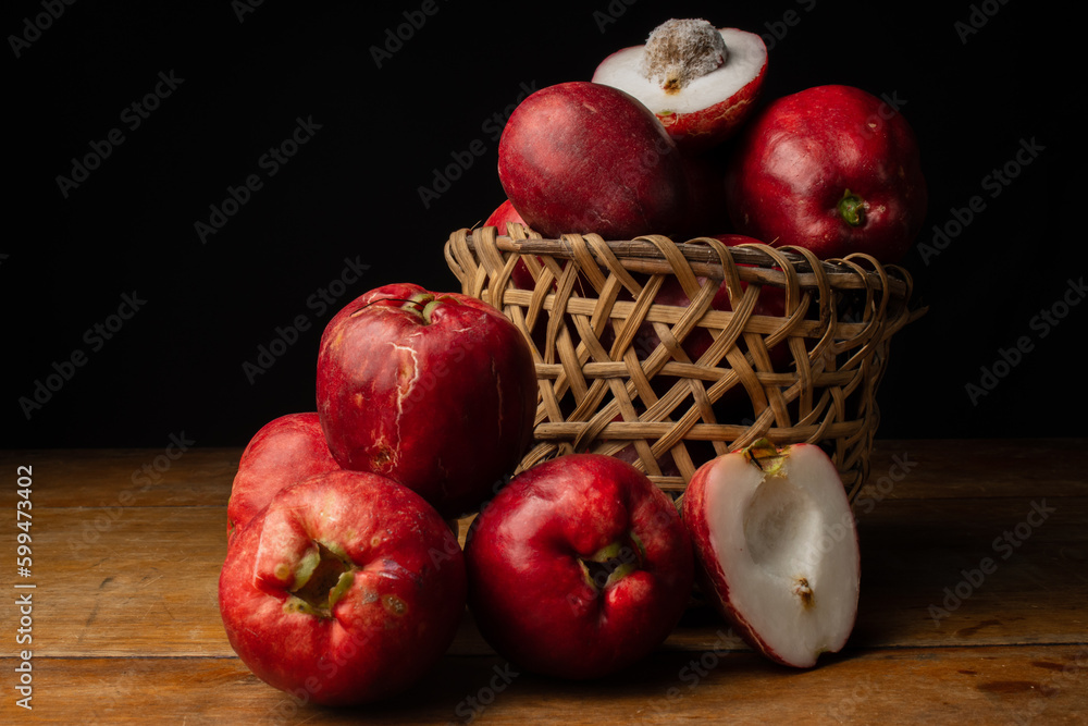 the Amazonian fruit Poma rosa is very common in the Peruvian jungle and ...