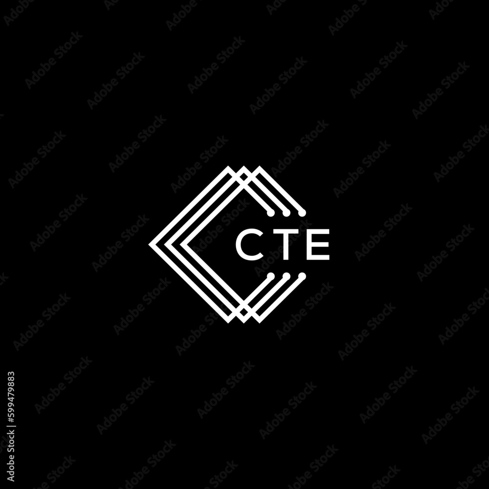 Rectangle shape CTE letter logo design Stock Vector | Adobe Stock