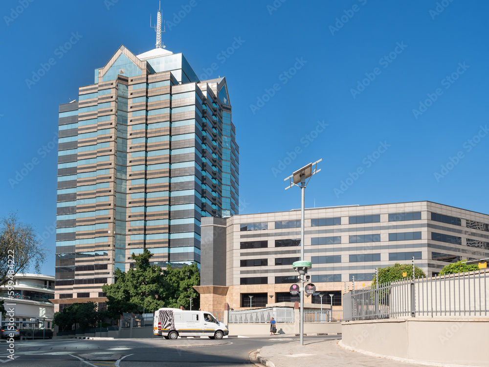 Sandton, SOUTH AFRICA - May 2023: Oblique angle of Rand Merchant Bank ...