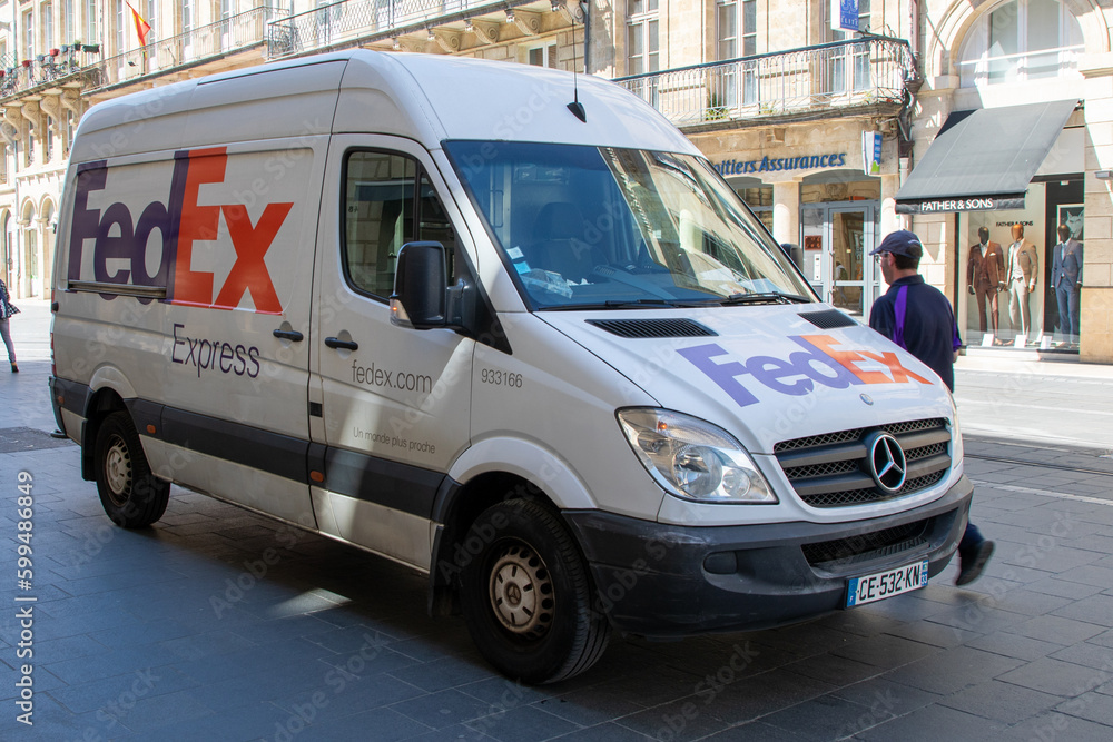 fedex express logo brand mercedes and text sign delivery panel van ...