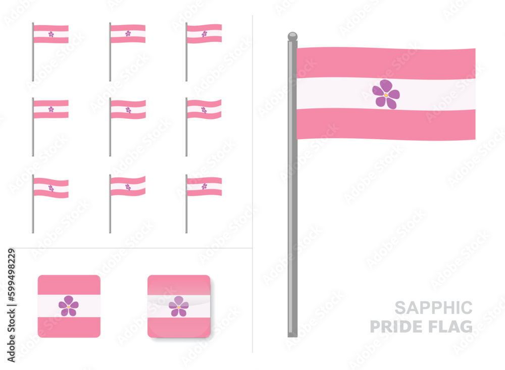 Sapphic Pride Flag Waving Animation App Icon Vector Stock Vector ...
