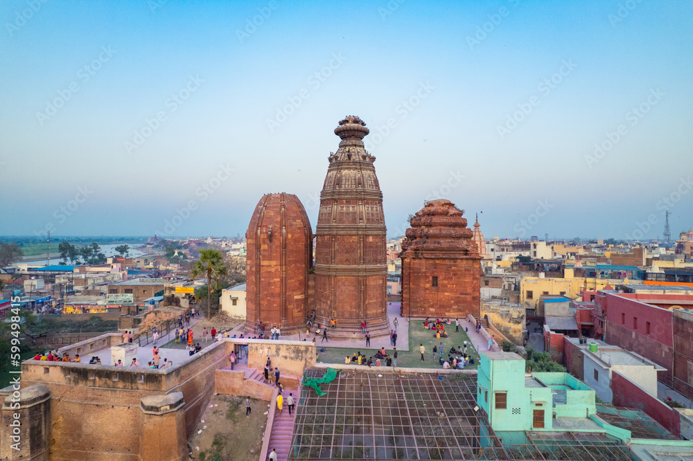 Aerial view of Shri Radha Madan Mohan Ji Temple located in Vrindavan ...