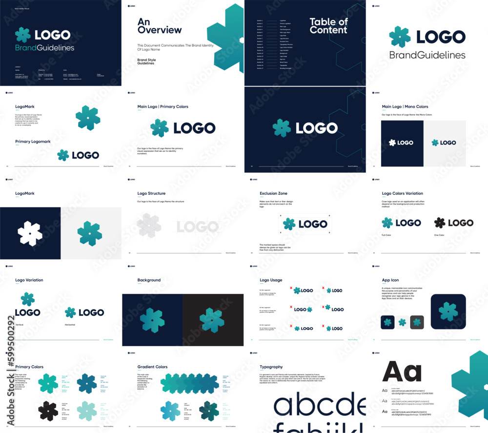 Brand Guideline Layout, logo manual guideline book Stock Vector | Adobe ...