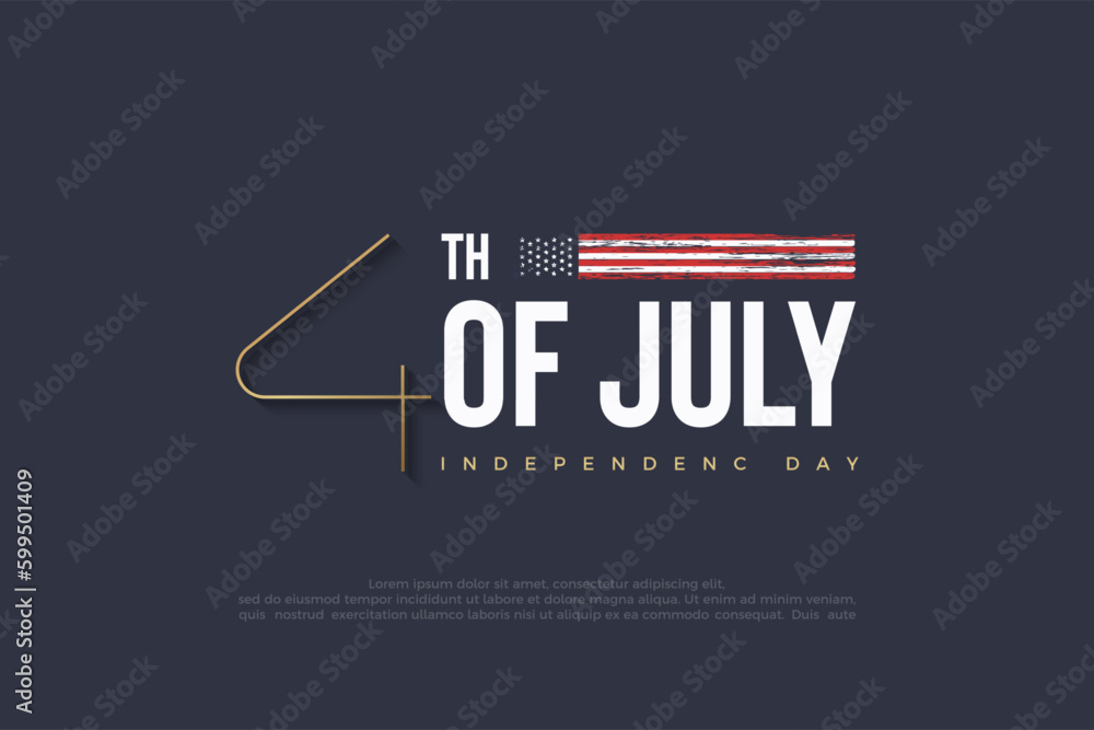 4th of July Vector Design. With unique numbers illustrations. Vector ...
