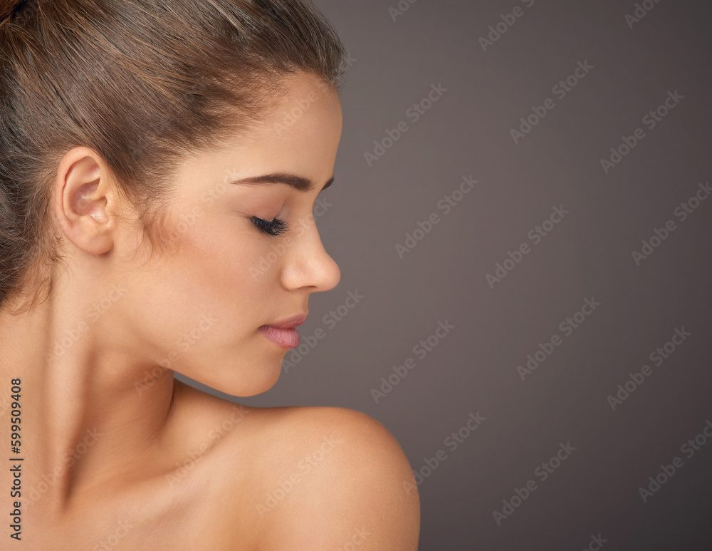 Proof that flawless skin doesnt have to be a dream. Studio shot of a ...