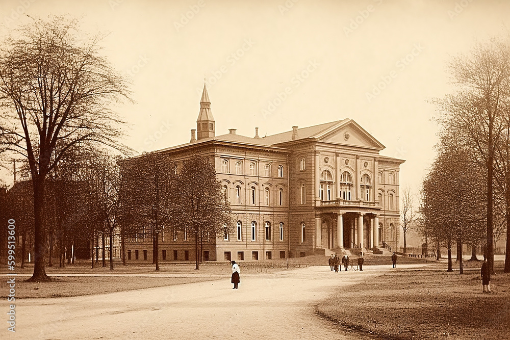 Late 1800's Architectural Photographs. Generative AI. A digital ...