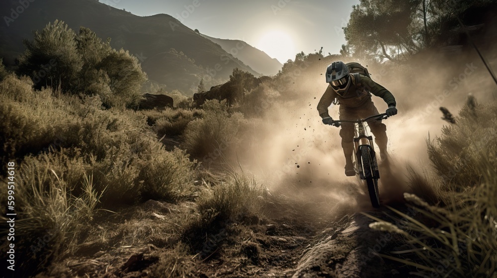 Accomplished Mountain Biker on State-of-the-Art Electric Bike Stock Illustration | Adobe Stock