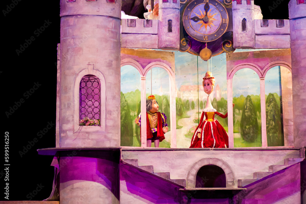 Luhansk, Ukraine October 13, 2013: Puppet show "The Princess and the ...