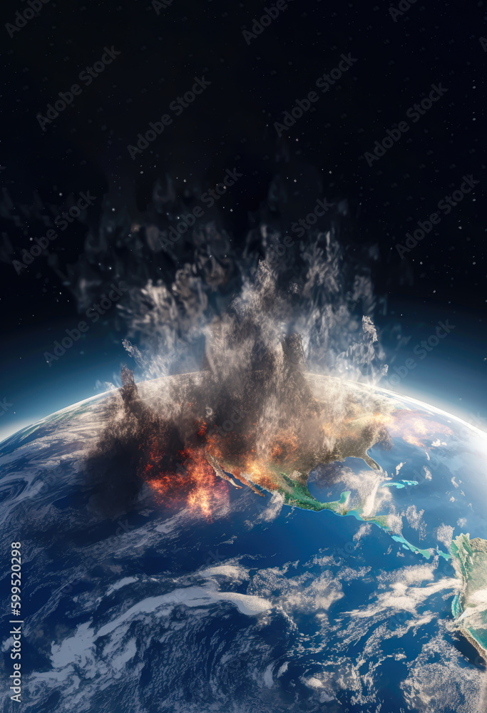 Destruction of planet Earth doomsday smoke and fire global warming ...