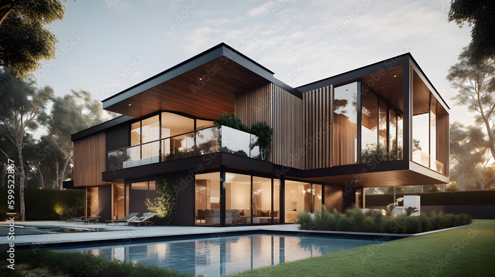 This stunning stock image showcases a beautifully designed house ...