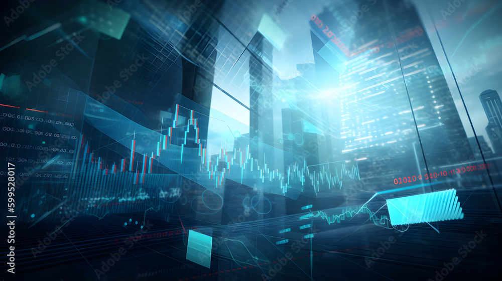 Stock market and trading, digital graphic background. Digital analytics ...
