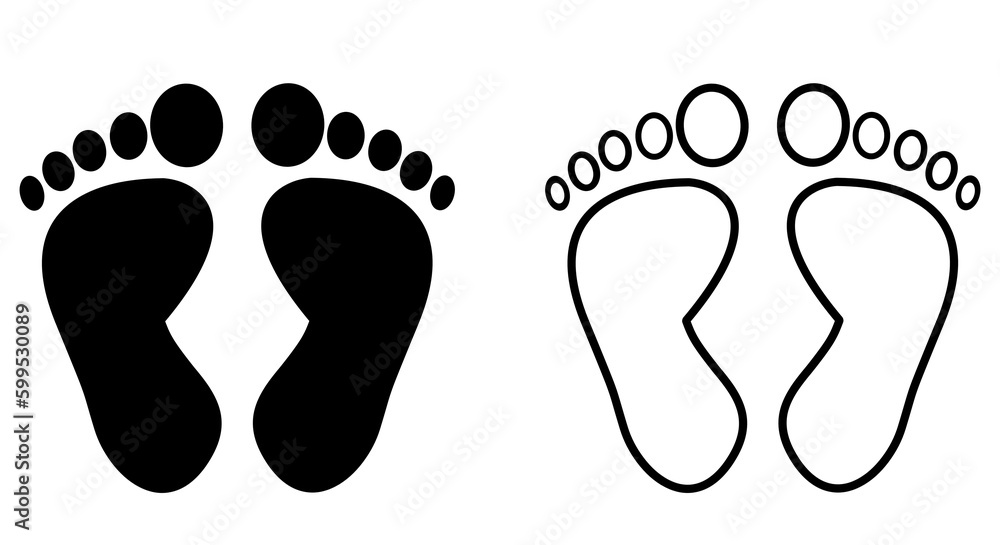 Realistic human foot prints on transparent background. Realistic human ...