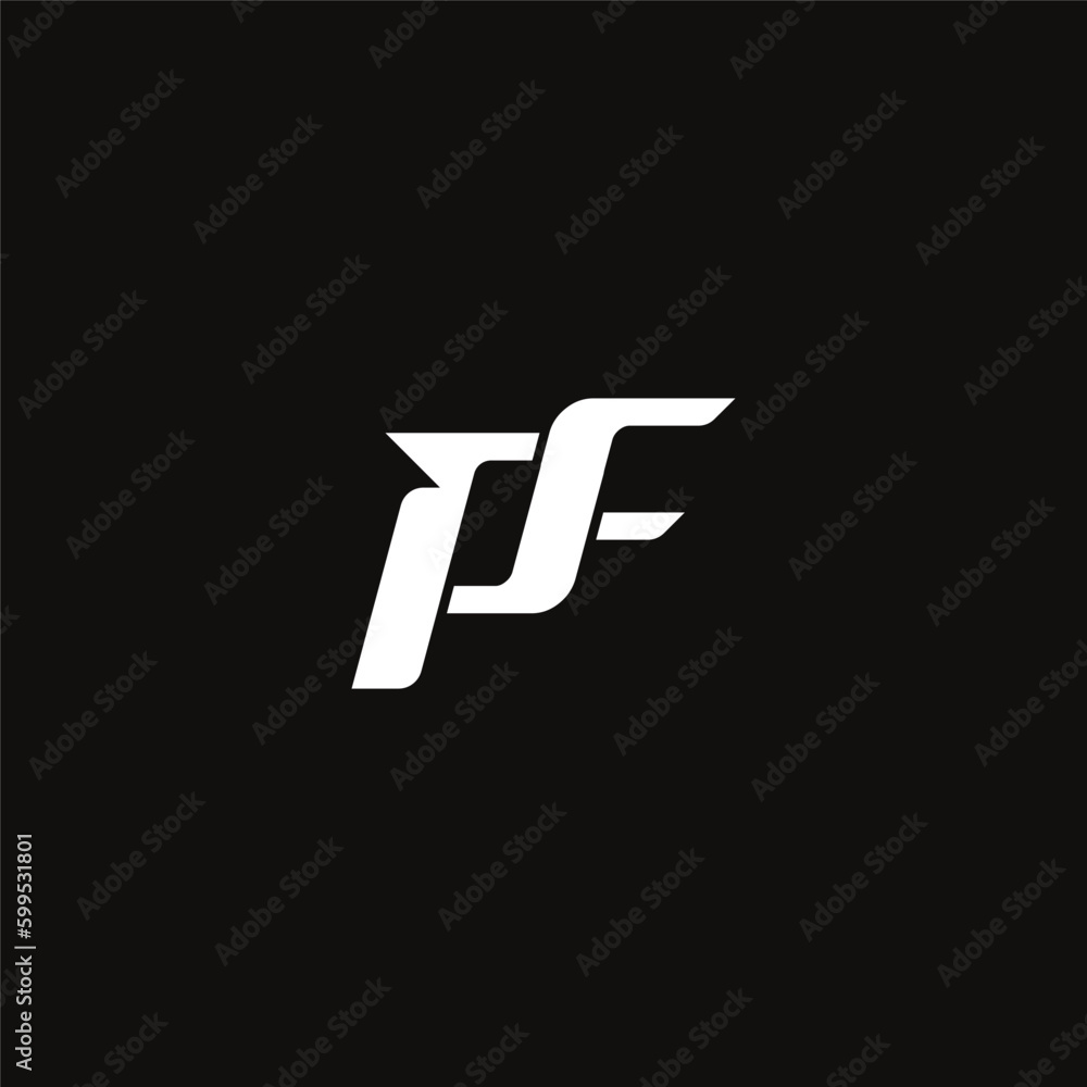 Vector initial pf logo design vector Stock Vector | Adobe Stock