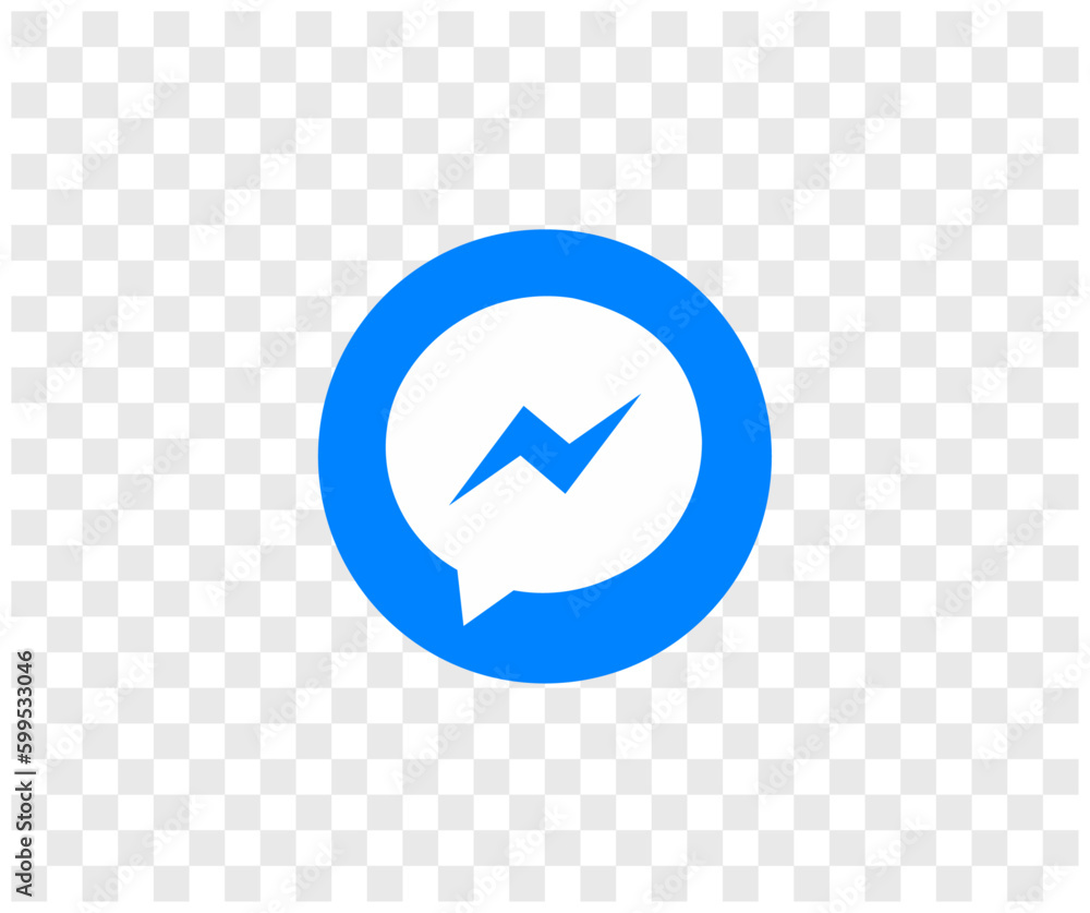 Vetor de Realistic social media logotype Facebook Messenger - social ...