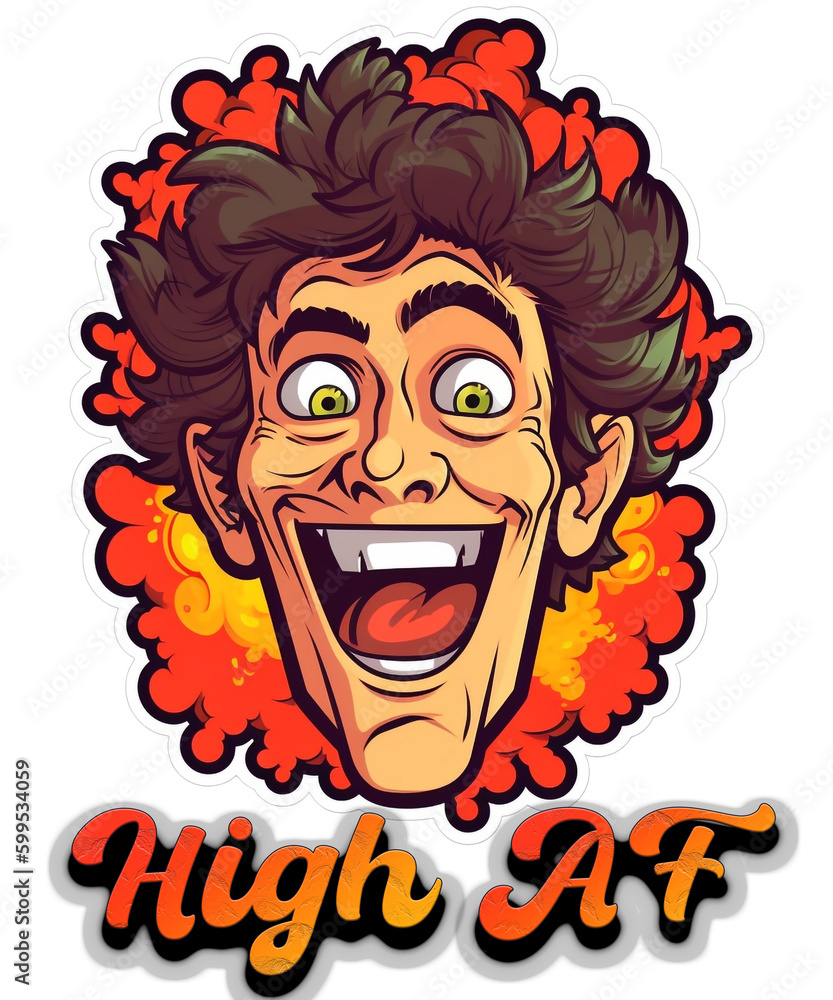 High Af stoner sticker and shirt design ai generated illustration ...