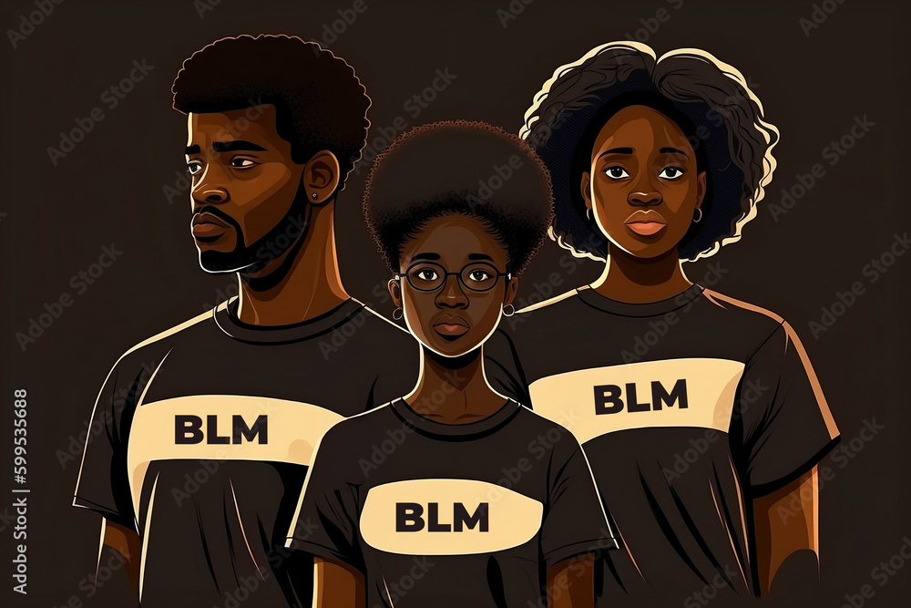 Generative AI. Stop racism. Black lives matter, we are equal. No racism ...