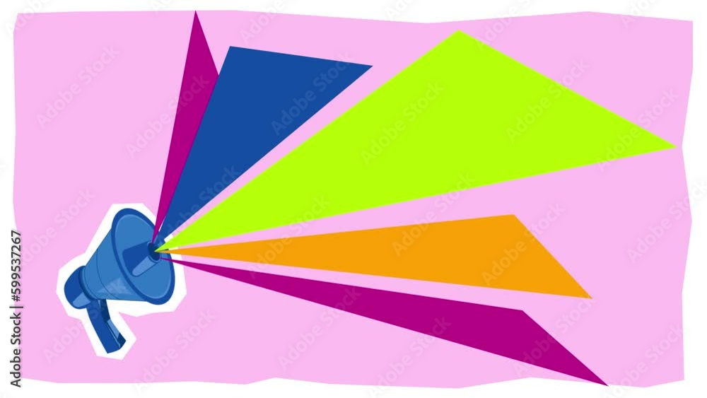 2D Cartoon Megaphone Animation. Social Advertising Concept. Abstract ...