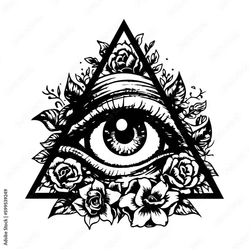 An intriguing eye in a mystical triangle, perfect for a logo or ...
