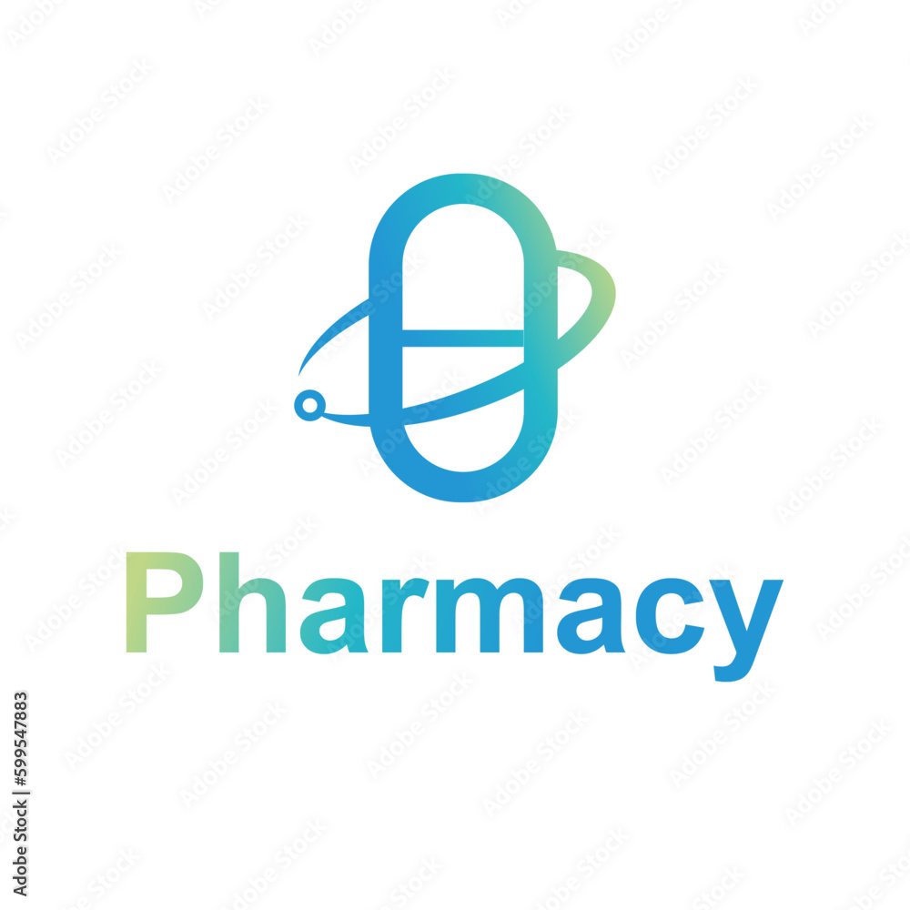 Pharmaceutical capsule medicine logo vector, pharmacy logo medicine ...