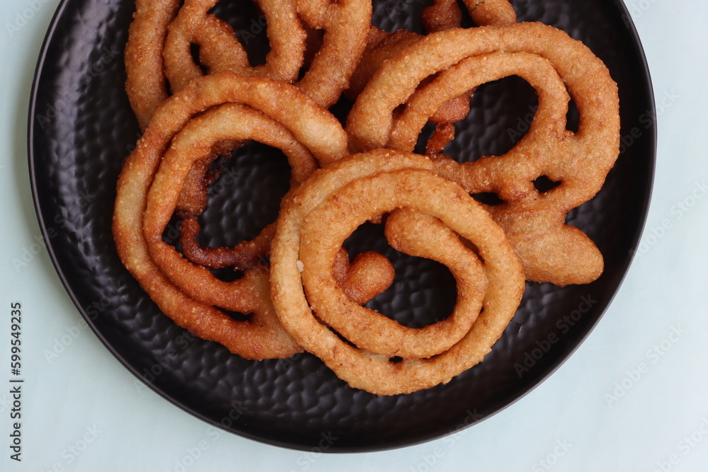 Sel roti, ring shaped sweet bread, popular food in nepal, sikkim Stock ...