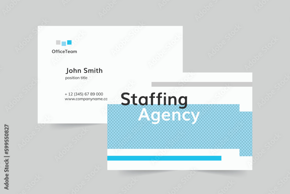 Staffing Agency business card template. A clean, modern, and high ...