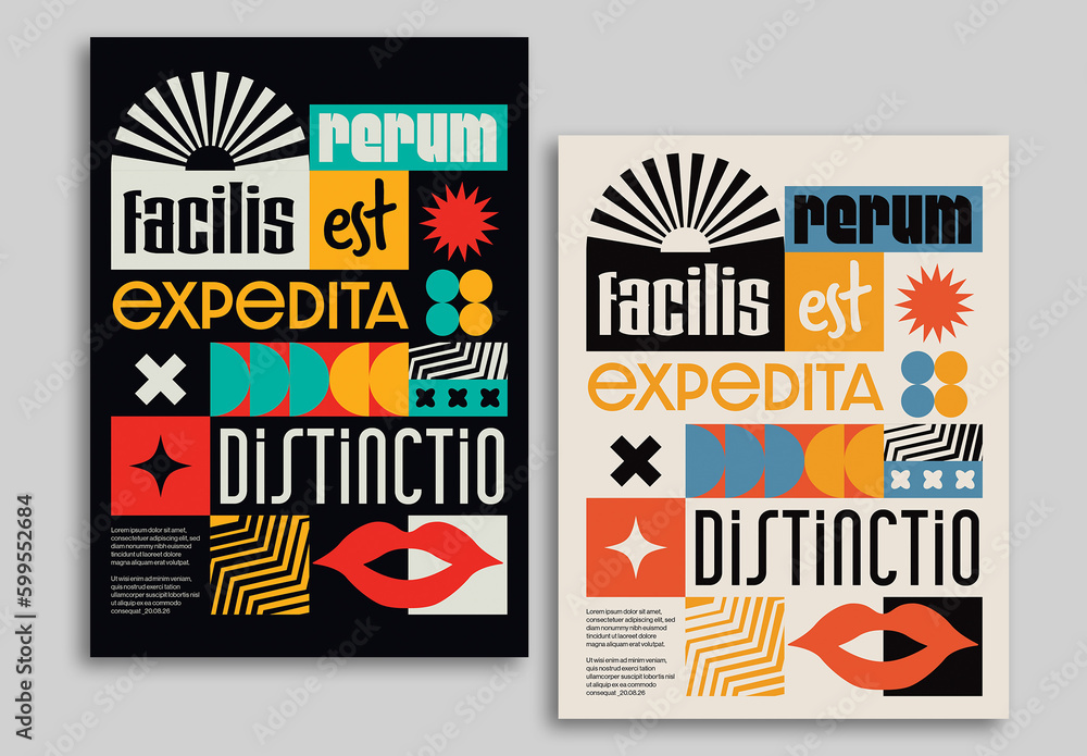 Creative Mosaic Poster Design Layout Stock Template | Adobe Stock